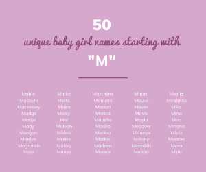 50 UNIQUE Baby Girl Names Starting with “M” - Annie Baby Monitor