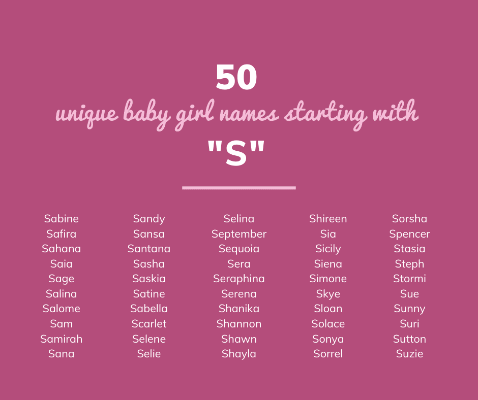 50 UNIQUE Baby Girl Names Starting With S Annie Baby Monitor 50 UNIQUE Baby Girl Names Starting With S Annie Baby Monitor